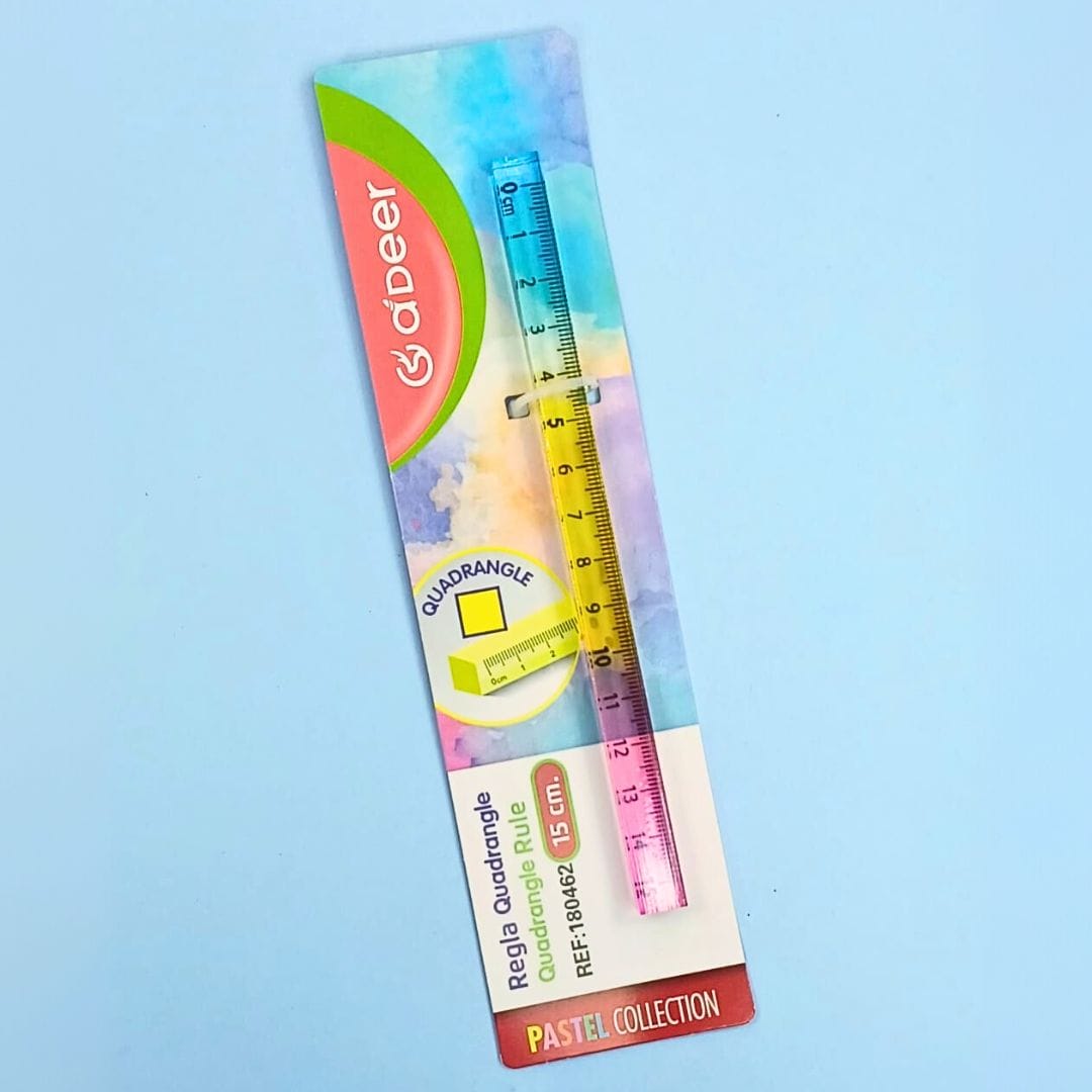 Pastel Acrylic Ruler – 15cm Transparent Multicolour Scale | Artangle90